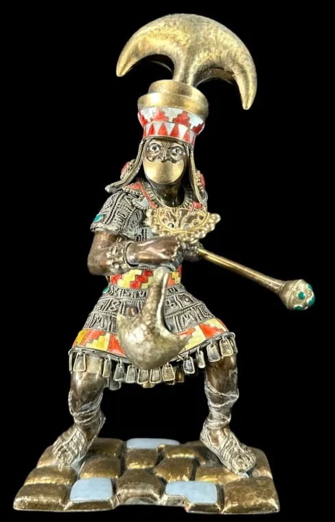 VINTAGE 950 STERLING INCA WARRIOR SCULPTURE STATUE #2120 | Auctionninja.com