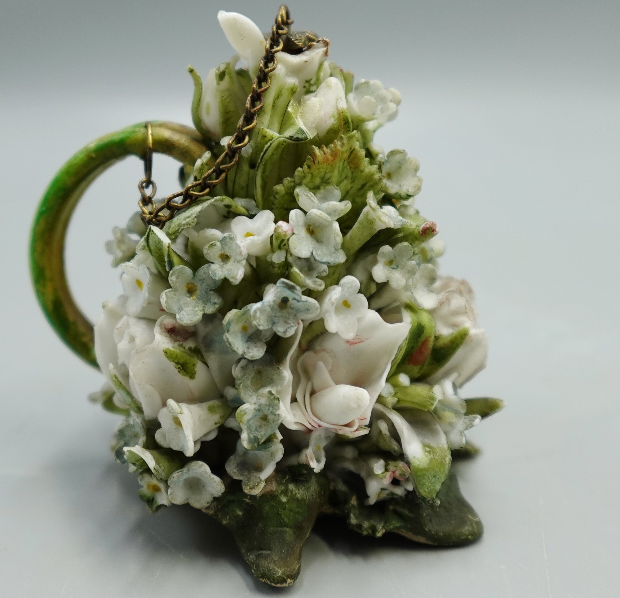 RARE EARLY CHELSEA PORCELAIN FLORAL ENCRUSTED SCENT PERFUME BOTTLE ...