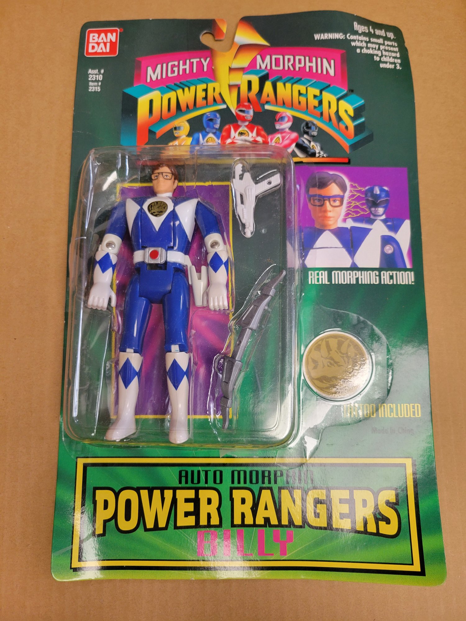 1994 Mighty Morphin Power Rangers Billy Action Figure #37377 ...
