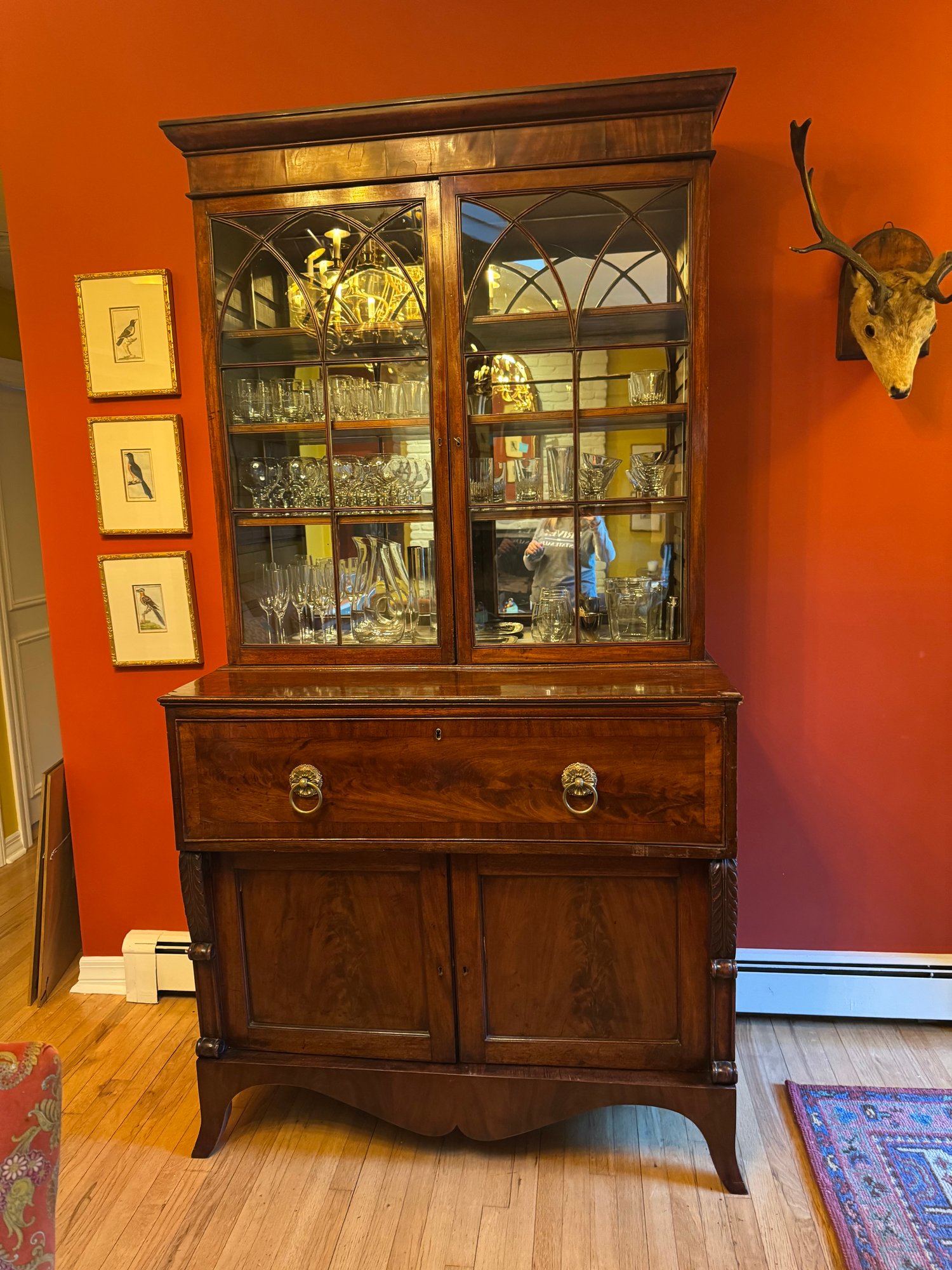 19th Century Hepplewhite Mahogany Secretary #15247 | Auctionninja.com