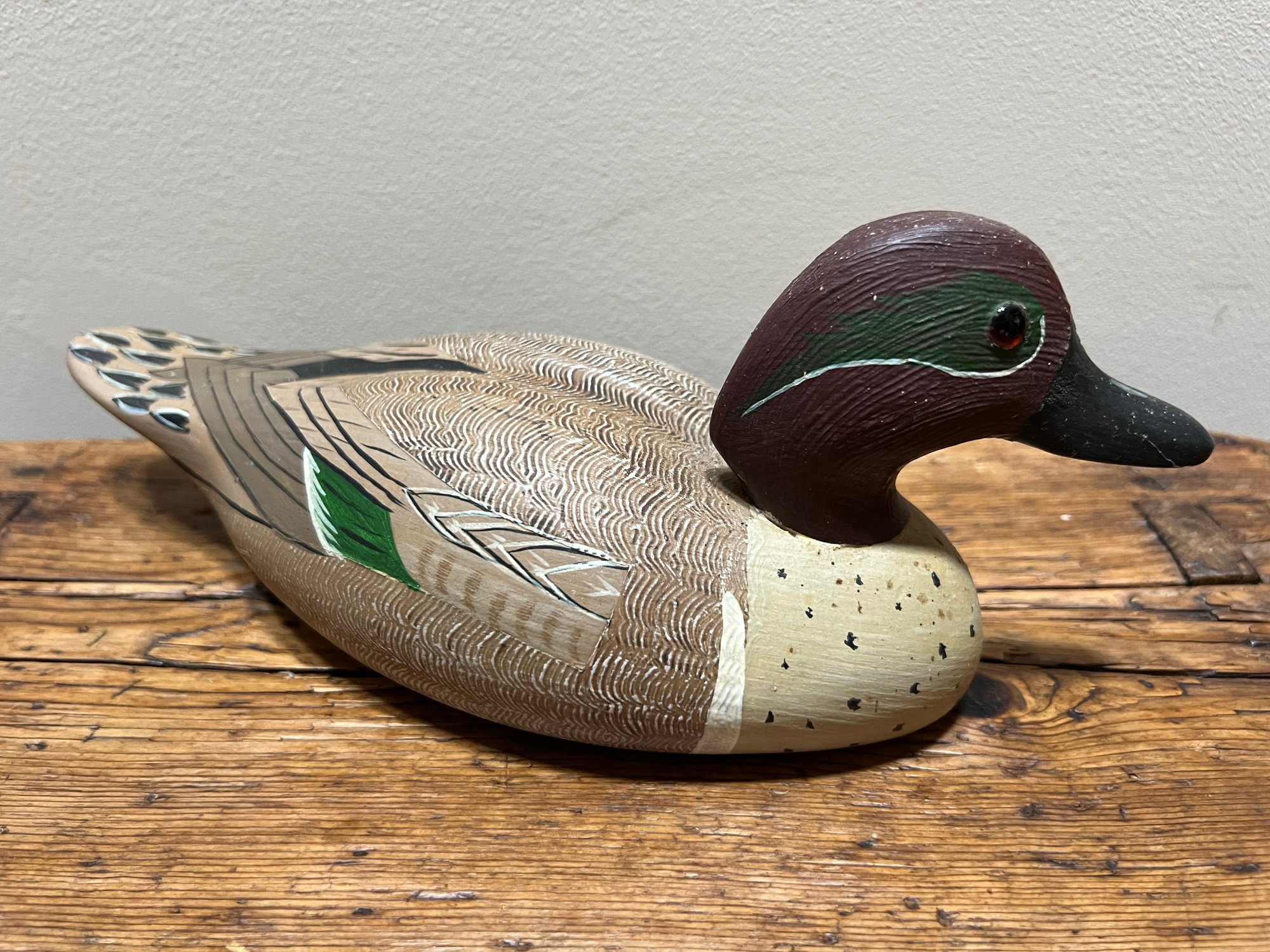 Vintage Green Wing Teal Drake Babylon Decoy #5578 | Auctionninja.com