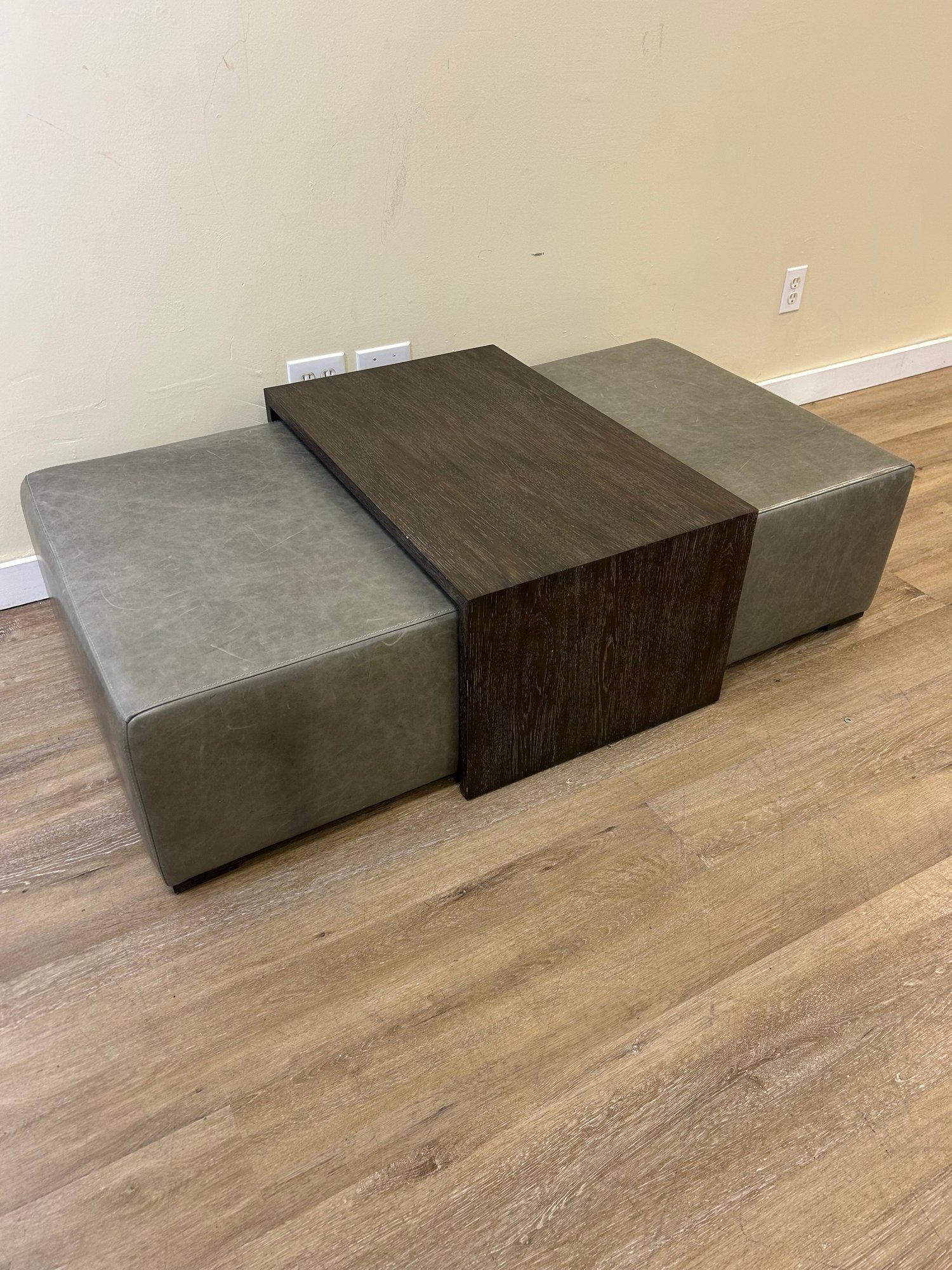 Restoration Hardware Leather Bridge Coffee Table (1of2) #12878 ...