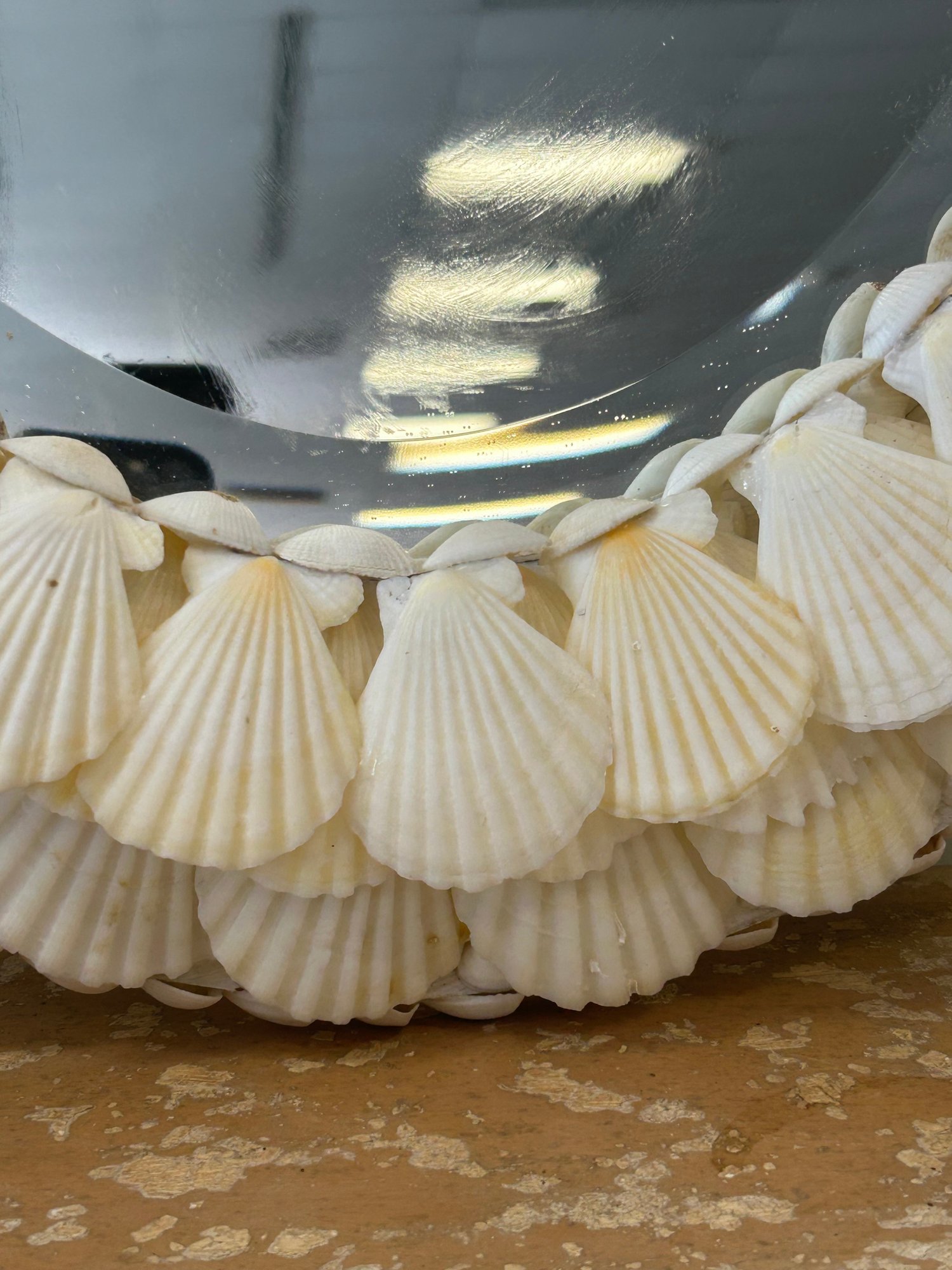 Oval Shell Clad Mirror #17033 | Auctionninja.com