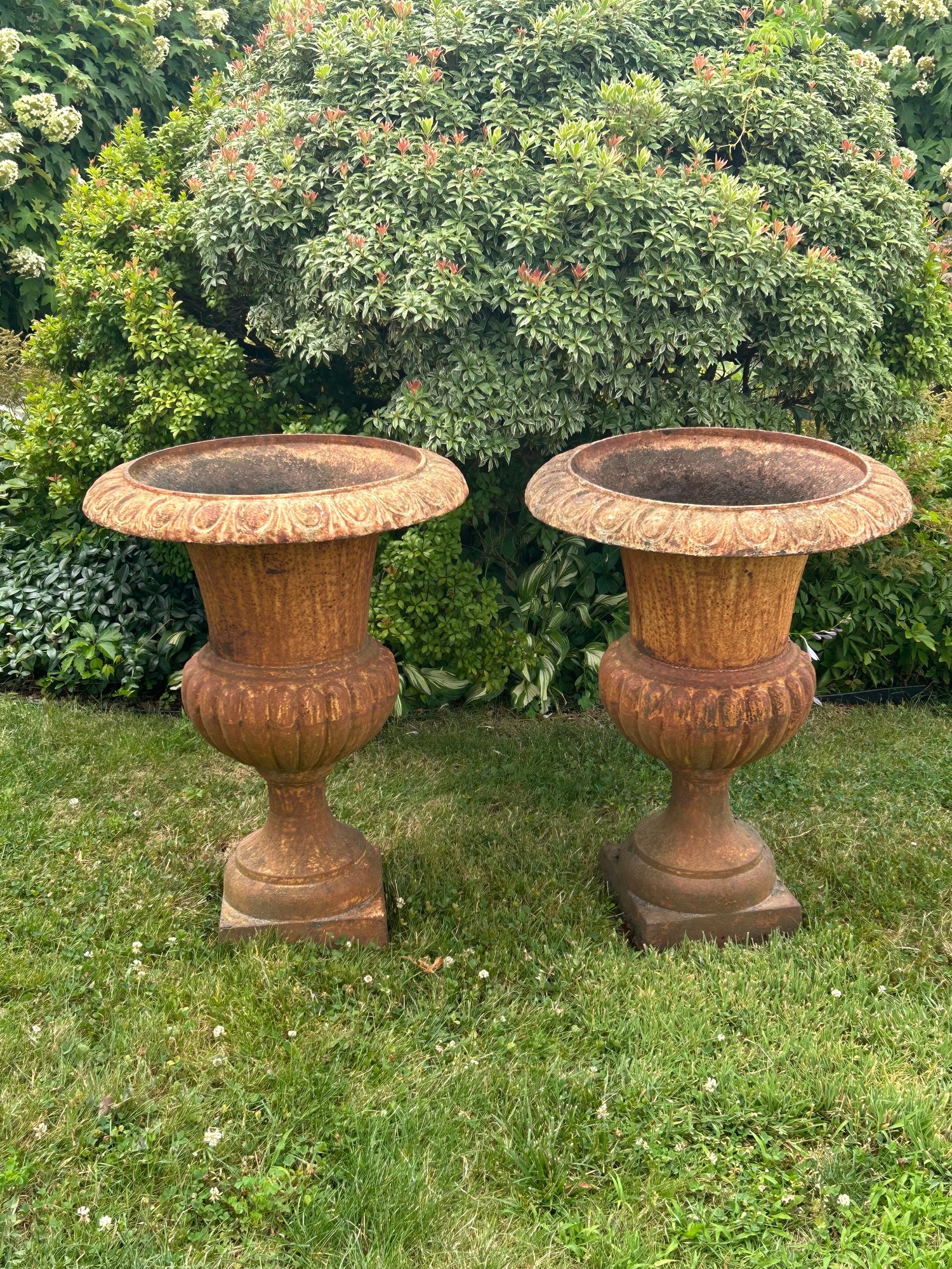 Pair Of Vintage Iron Planters #17193 | Auctionninja.com