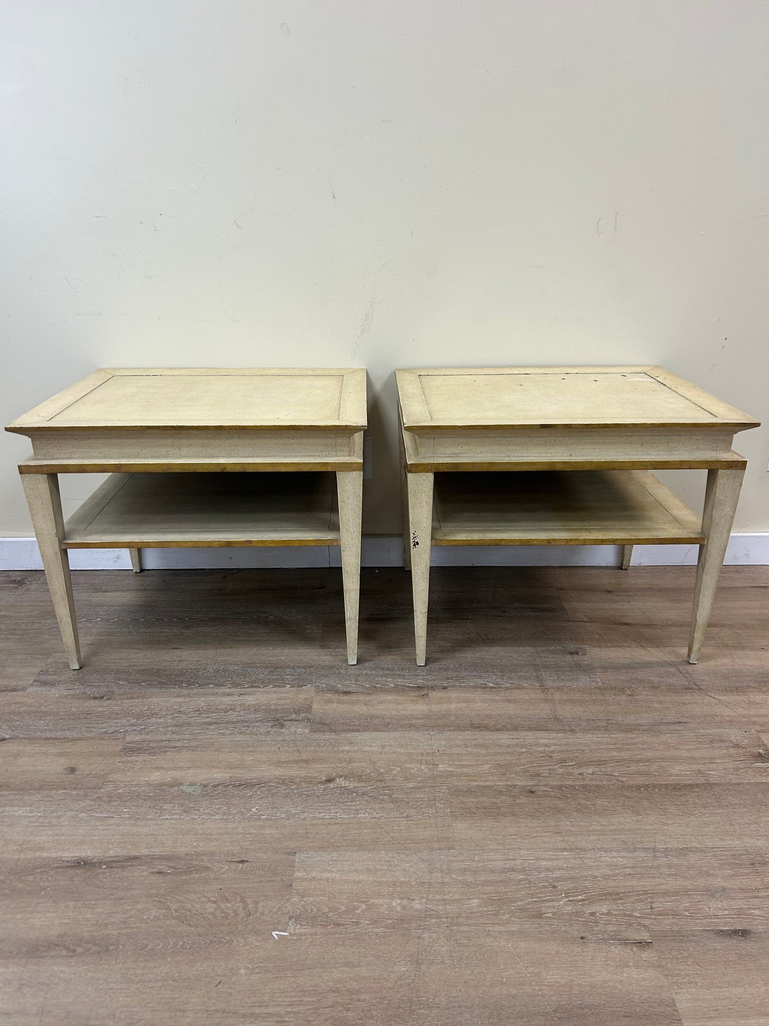 Pair Of Gold Trim Side Tables #13655 | Auctionninja.com