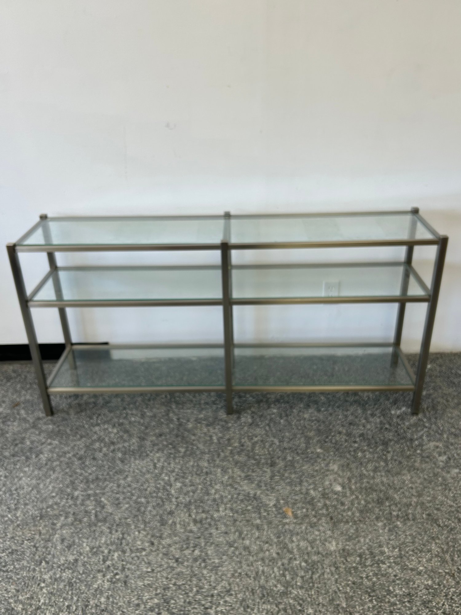 Brushed Nickel And Glass Shelved Console #10096 | Auctionninja.com