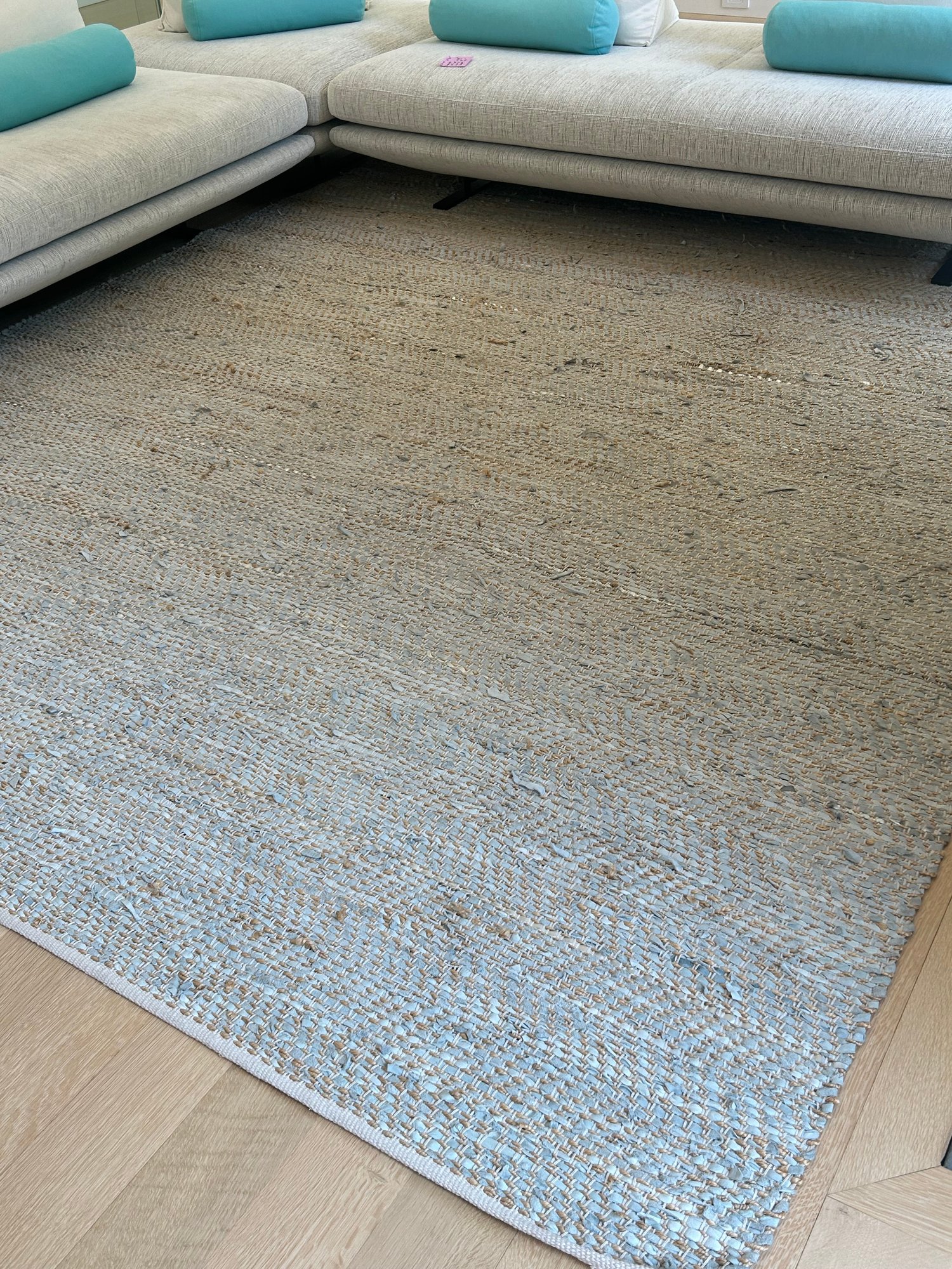 Leather And Jute Weaved Rug 8x10 #17819 | Auctionninja.com