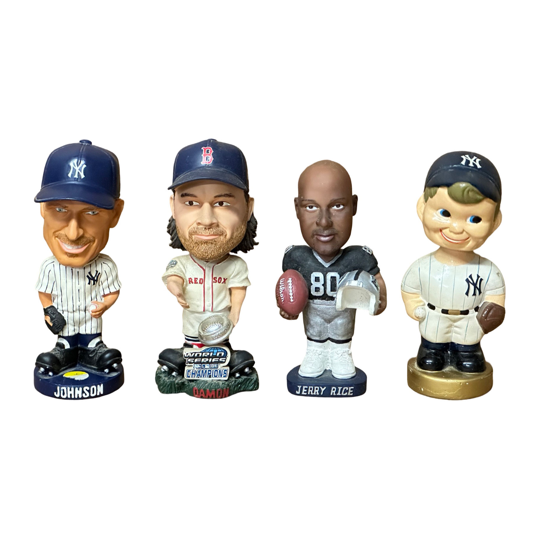 Set Of 4 Vintage Bobble Heads - Jerry Rice, Randy Johnson, Johnny Damon ...