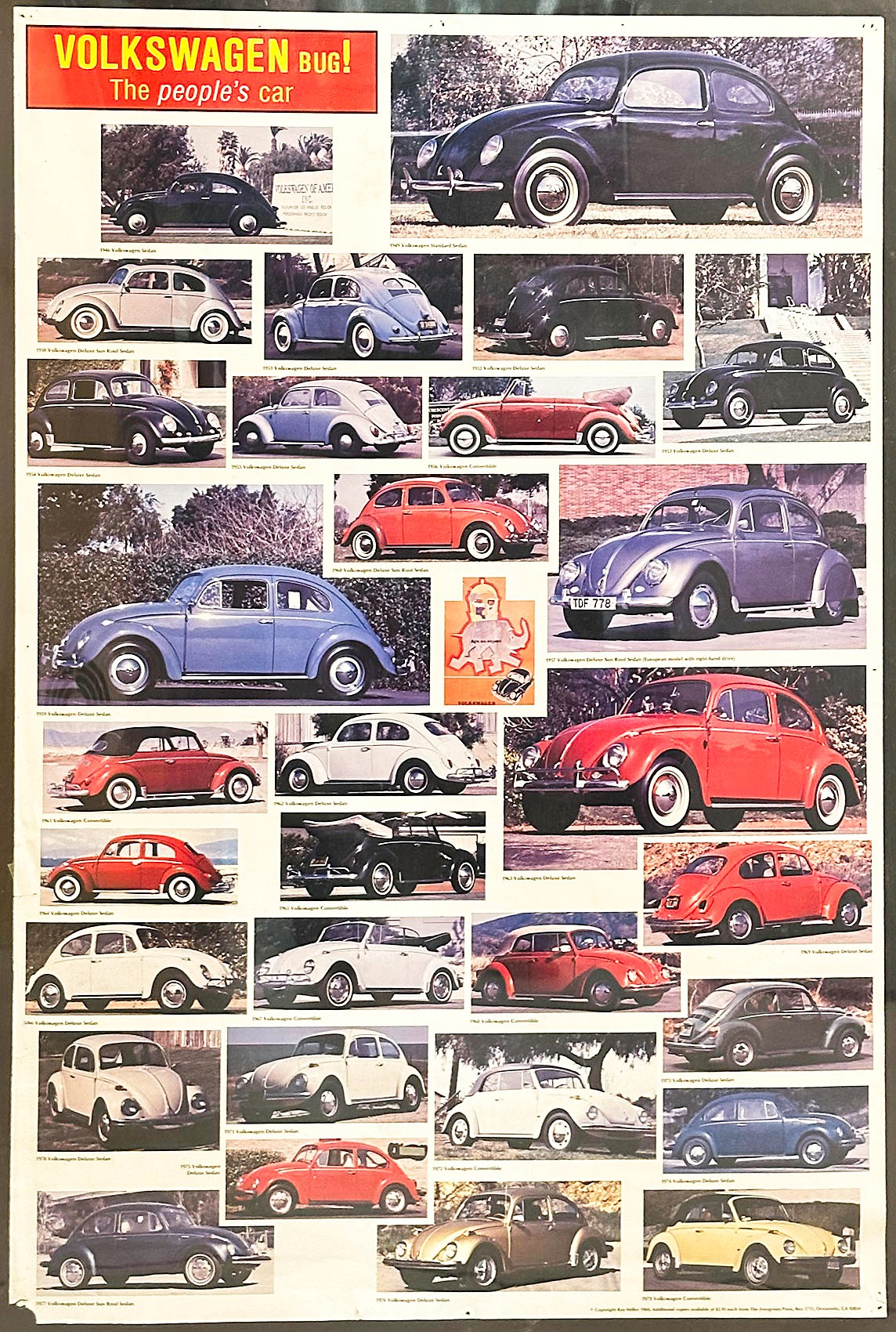 Vintage 1984 Volkswagen VW Bug Poster #21518 | Auctionninja.com