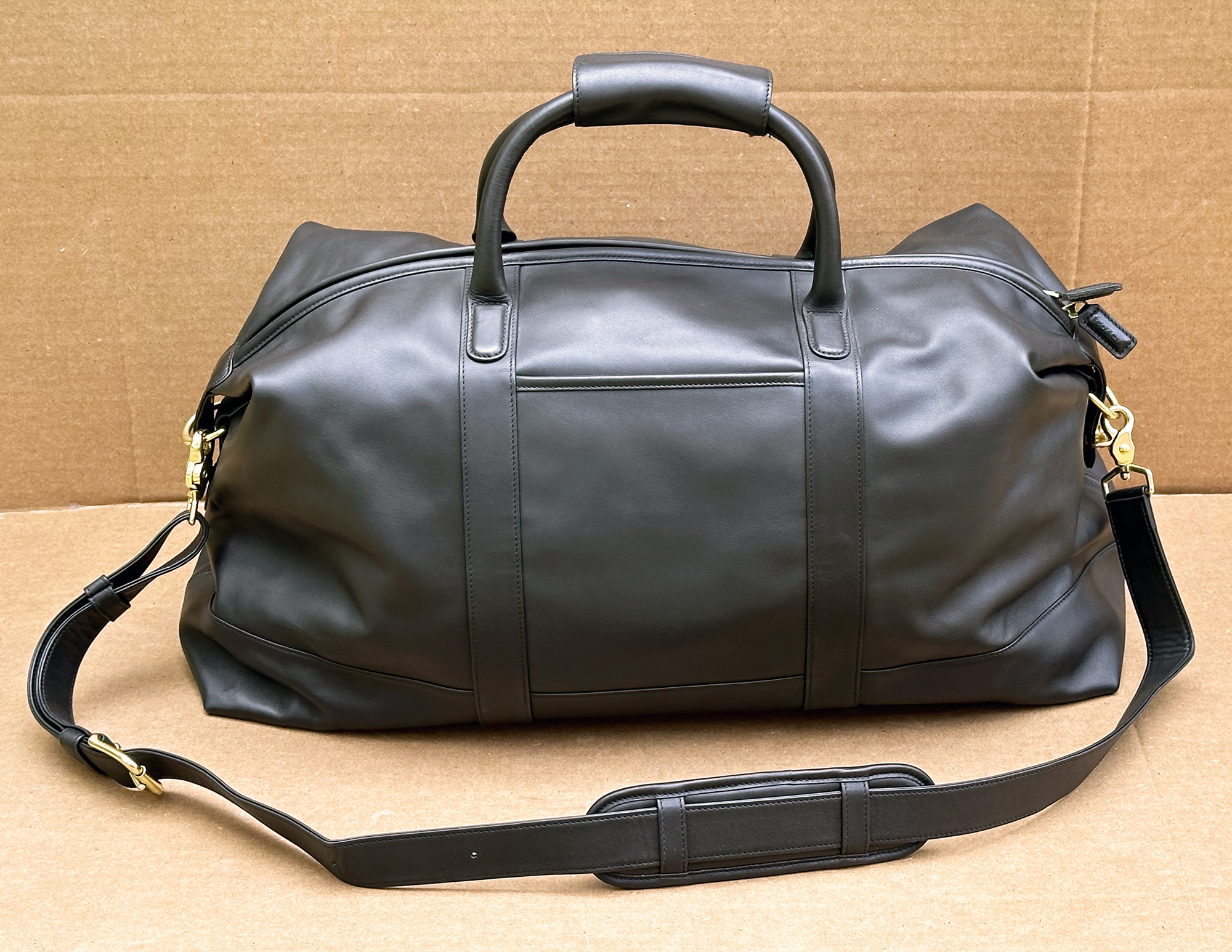 Coach 0502 Leather Cabin Weekender Duffel / Boston Bag - In Black ...