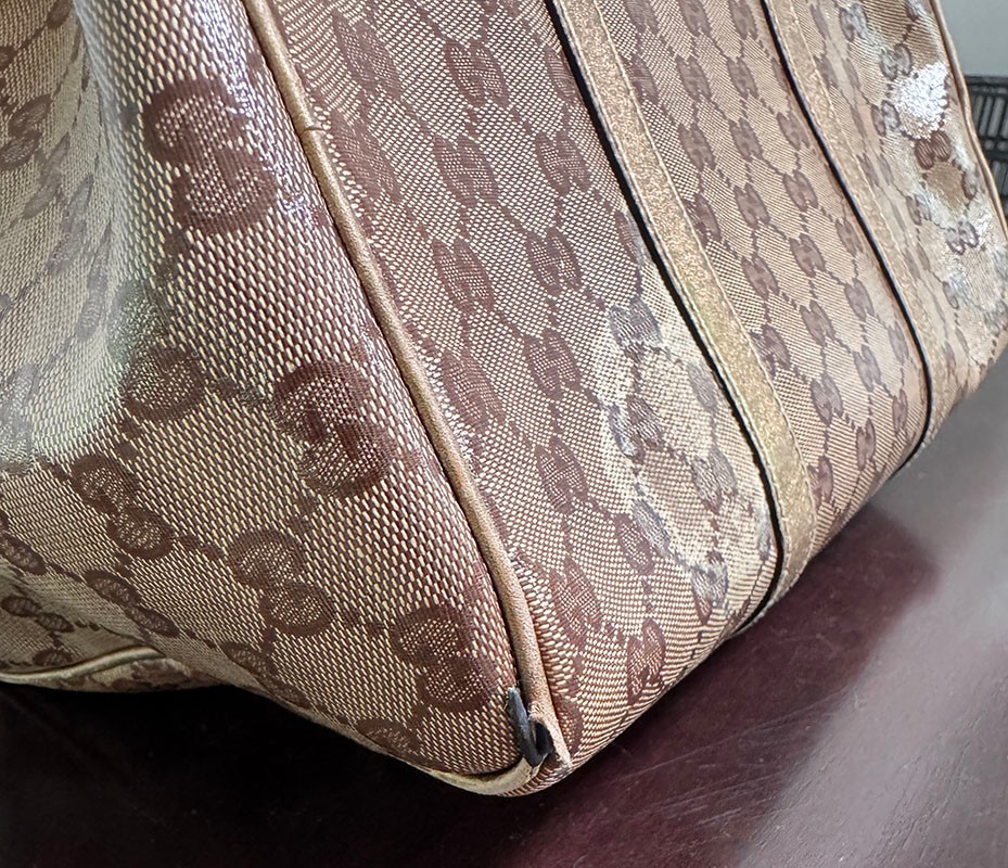 Gucci GG Plus Monogram Medium Joy Boston Gold Bag ($820) #20128 ...