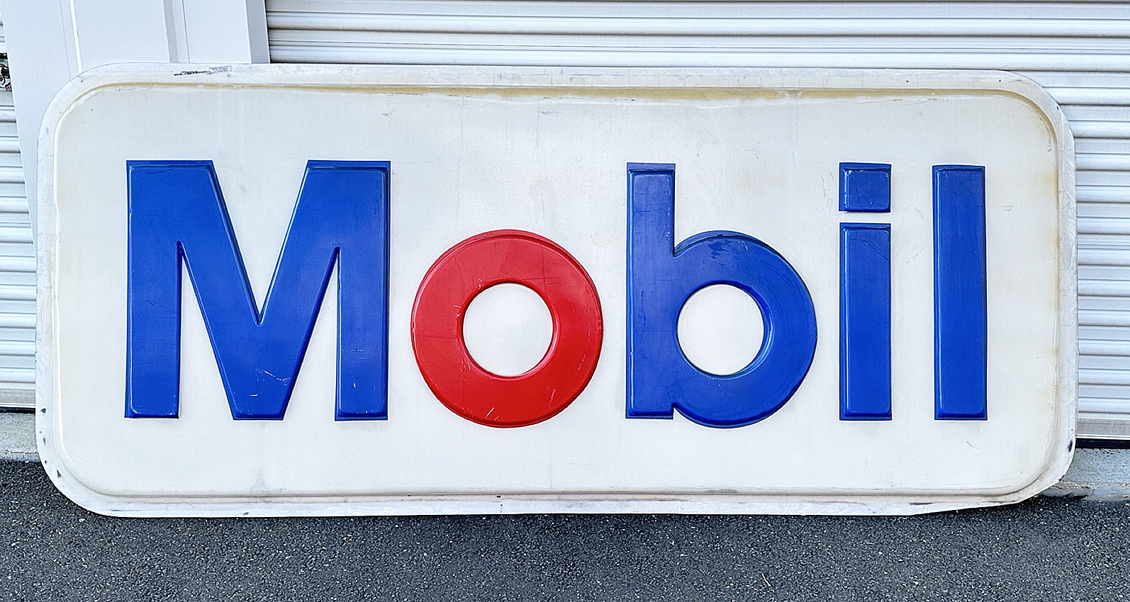 Large Vintage Mobil Oil Gas Station Lighted Sign Cover - 98" (8ft 2in ...