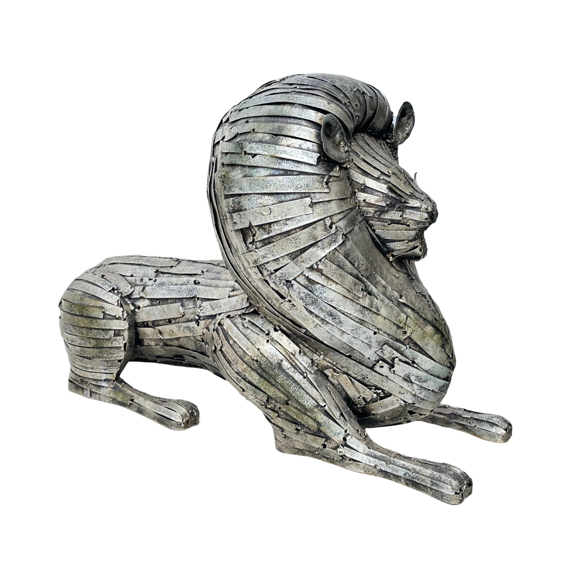 Vintage Hand-Made Metal Lion Sculpture #19402 | Auctionninja.com