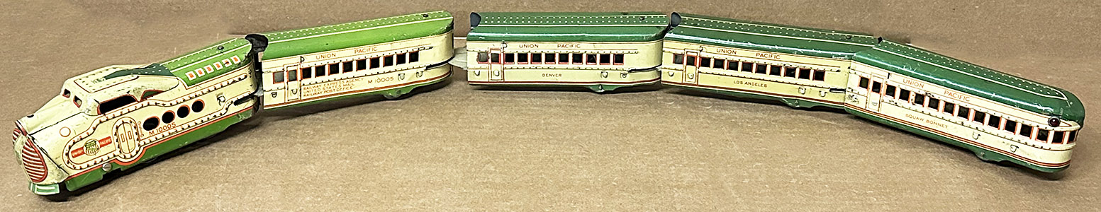 1930's Marx M10005 Union Pacific Passenger Tin Litho Train Set #19199 ...