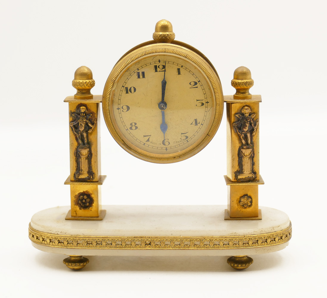 Rare Antique Miniature French Metal Dore Mantle Clock #18671 ...