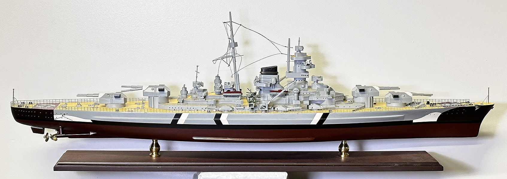 Bismarck Battleship Hand-Made Wooden Ship Model - 39" Long (Original ...