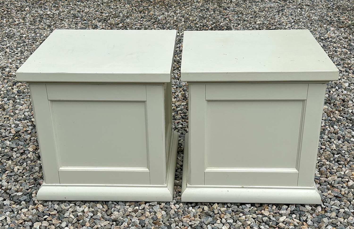 Pair Of Pottery Barn "Bailey" Cubes - Storage / End Tables #16914 ...