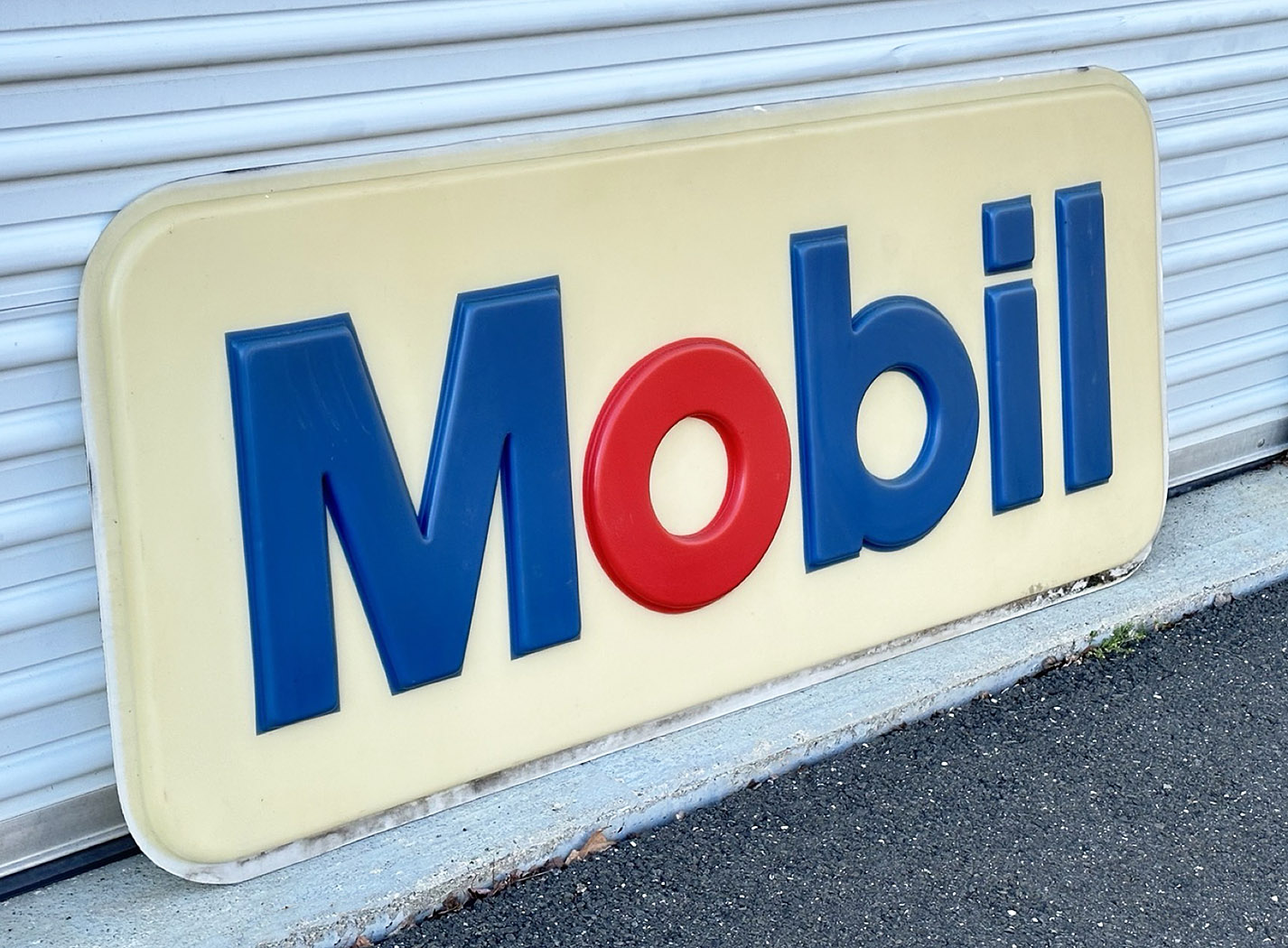 Vintage Mobil Oil Gas Station Lighted Sign Cover - 59" (4ft 11in) Long ...