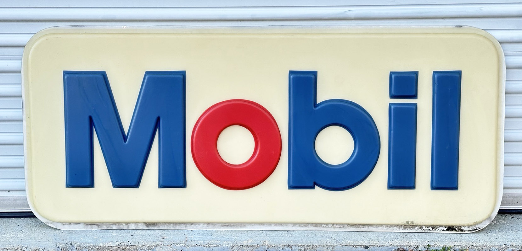 Vintage Mobil Oil Gas Station Lighted Sign Cover - 59" (4ft 11in) Long ...