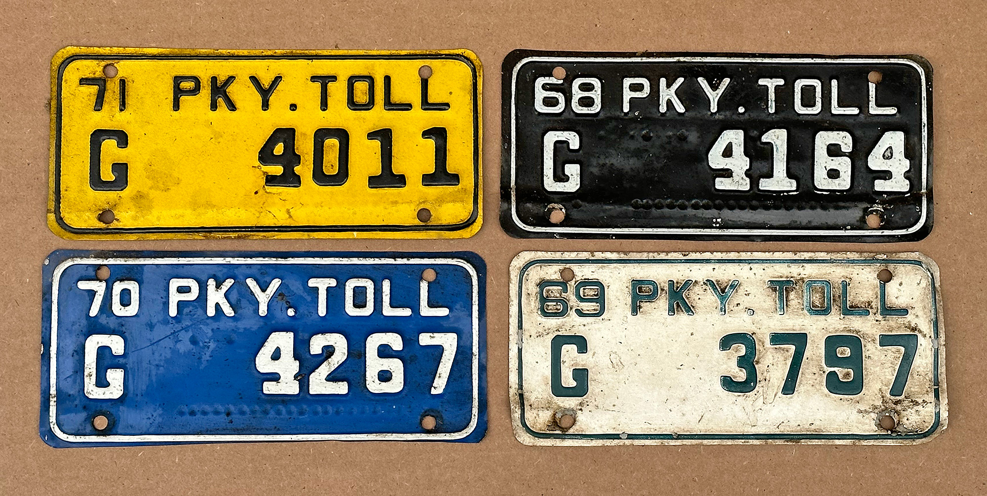 Set Of 4 Vintage 1960's-1970's Automobile Toll Plates #17749 ...
