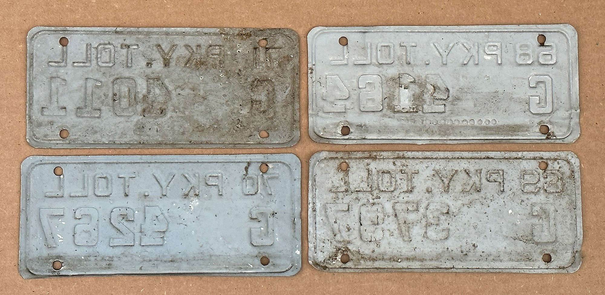 Set Of 4 Vintage 1960's-1970's Automobile Toll Plates #17749 ...
