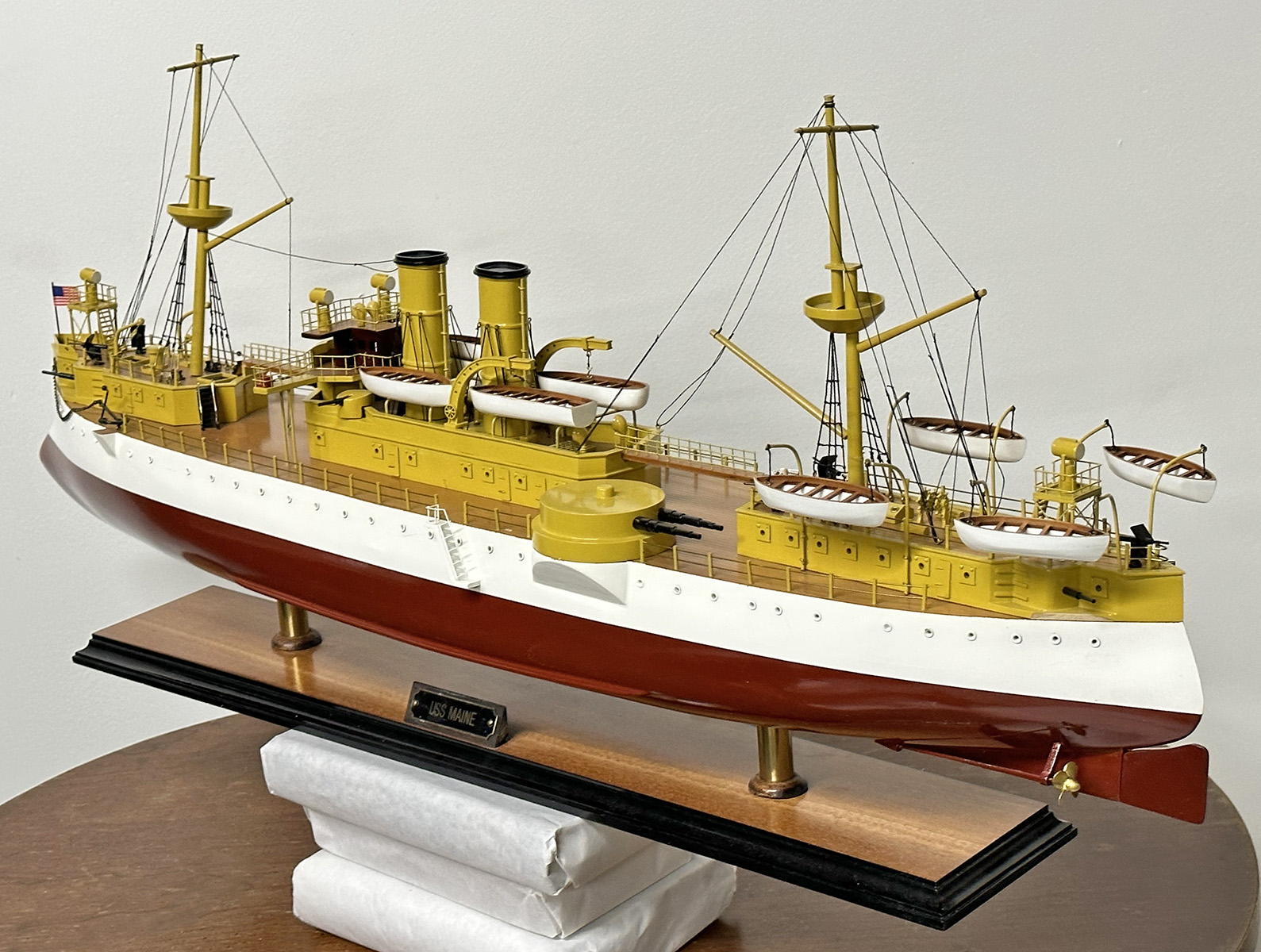 USS Maine Battle Cruiser Hand-Made Wooden Ship Model By Savy Boats- 32 ...