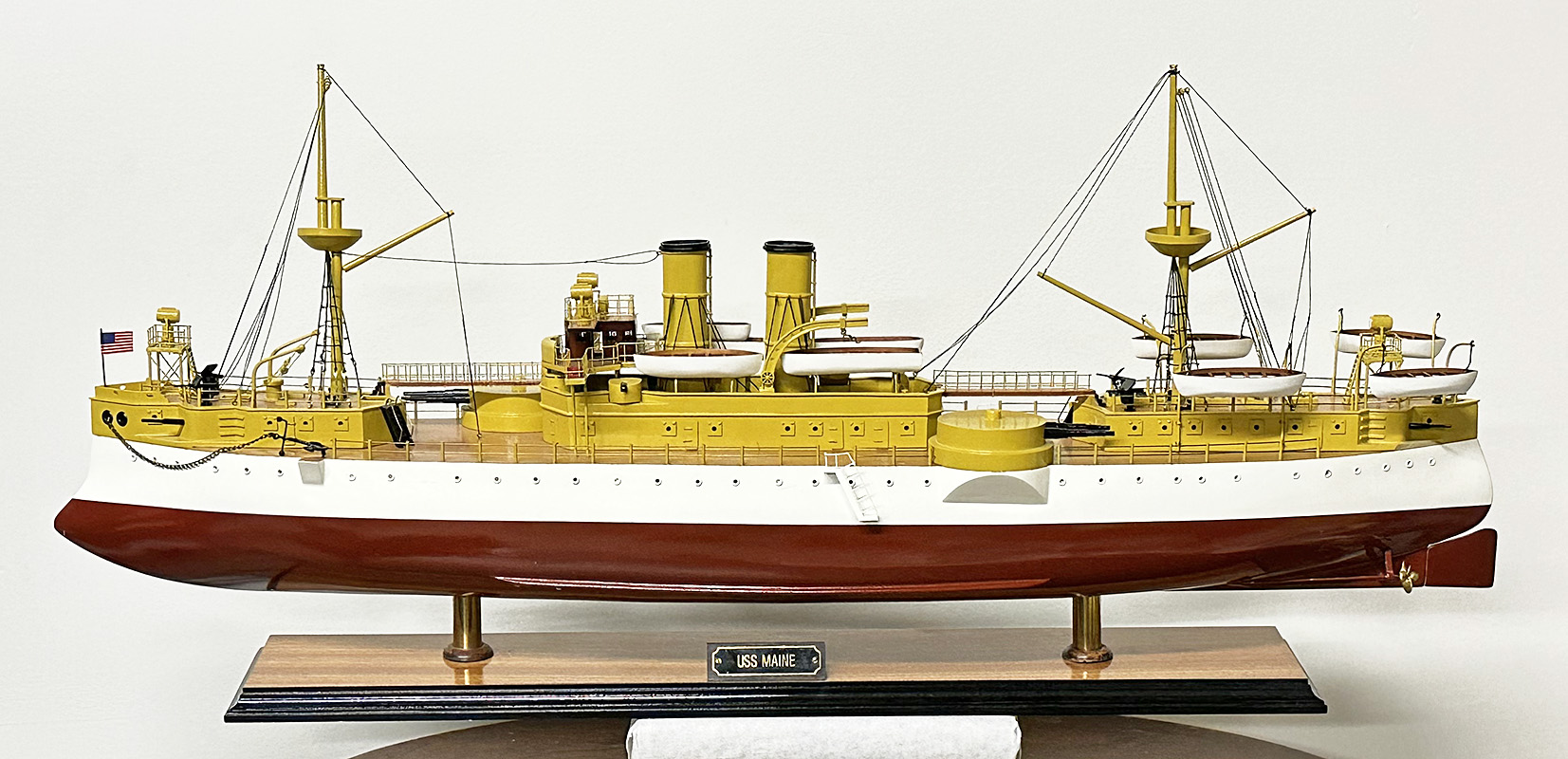 USS Maine Battle Cruiser Hand-Made Wooden Ship Model By Savy Boats- 32 ...