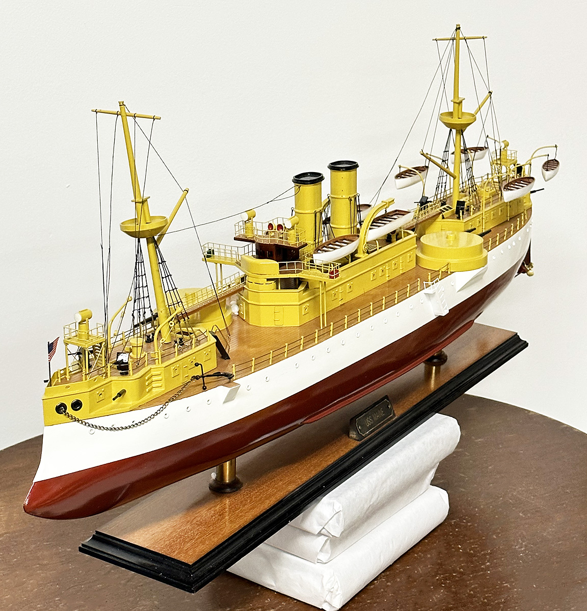 USS Maine Battle Cruiser Hand-Made Wooden Ship Model By Savy Boats- 32 ...
