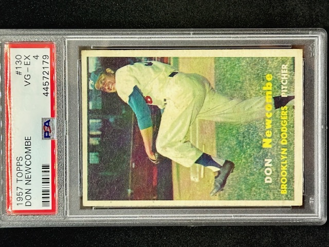 1957 TOPPS DON NEWCOMBE PSA 4 - CY YOUNG - ROOKIE OF YEAR - MVP #31832 ...
