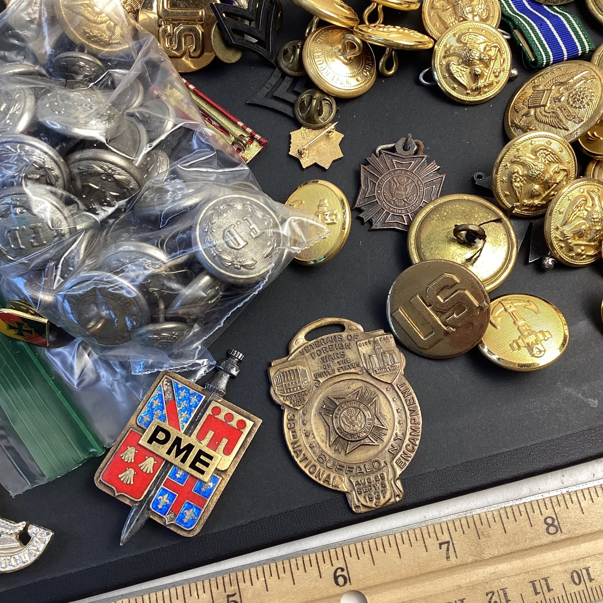 Large Military Lot, Buttons, Medals, Patches, Firefighter Too #5932 ...