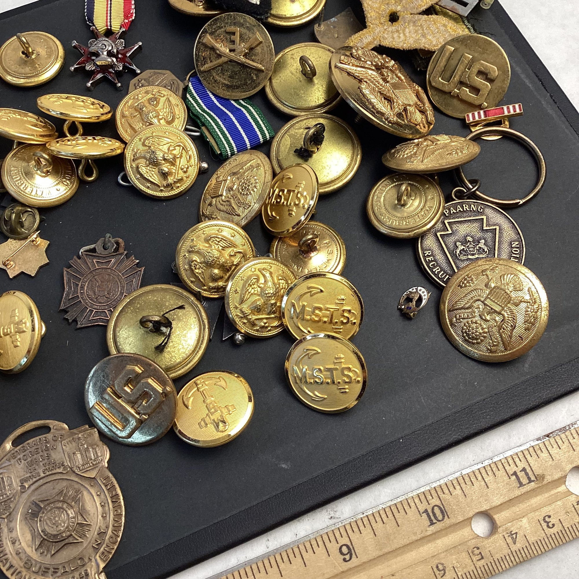 Large Military Lot, Buttons, Medals, Patches, Firefighter Too #5932 ...
