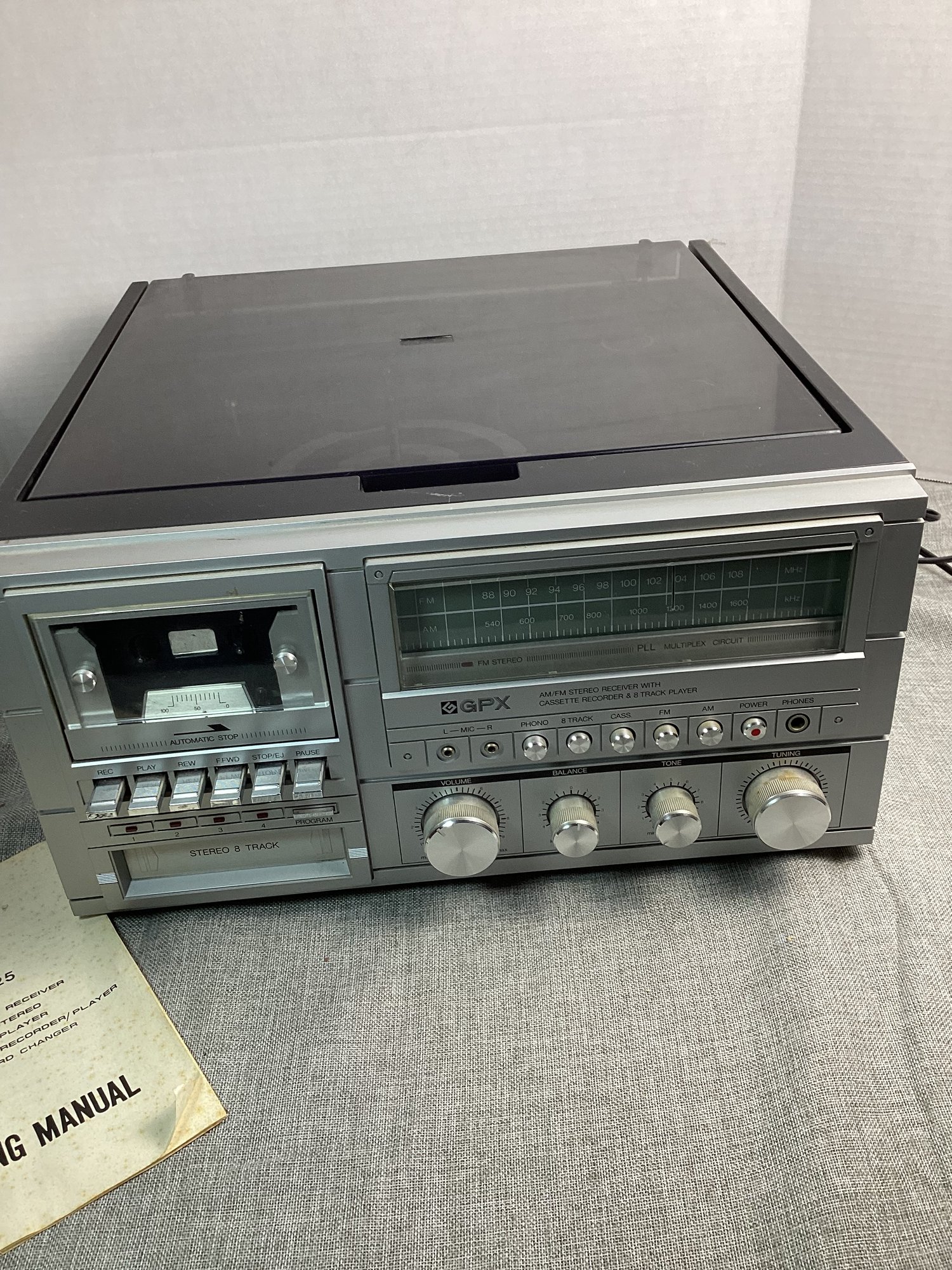 Vintage GPX Stereo Receiver, AM/FM, Phonograph, Cassette And 8-track ...