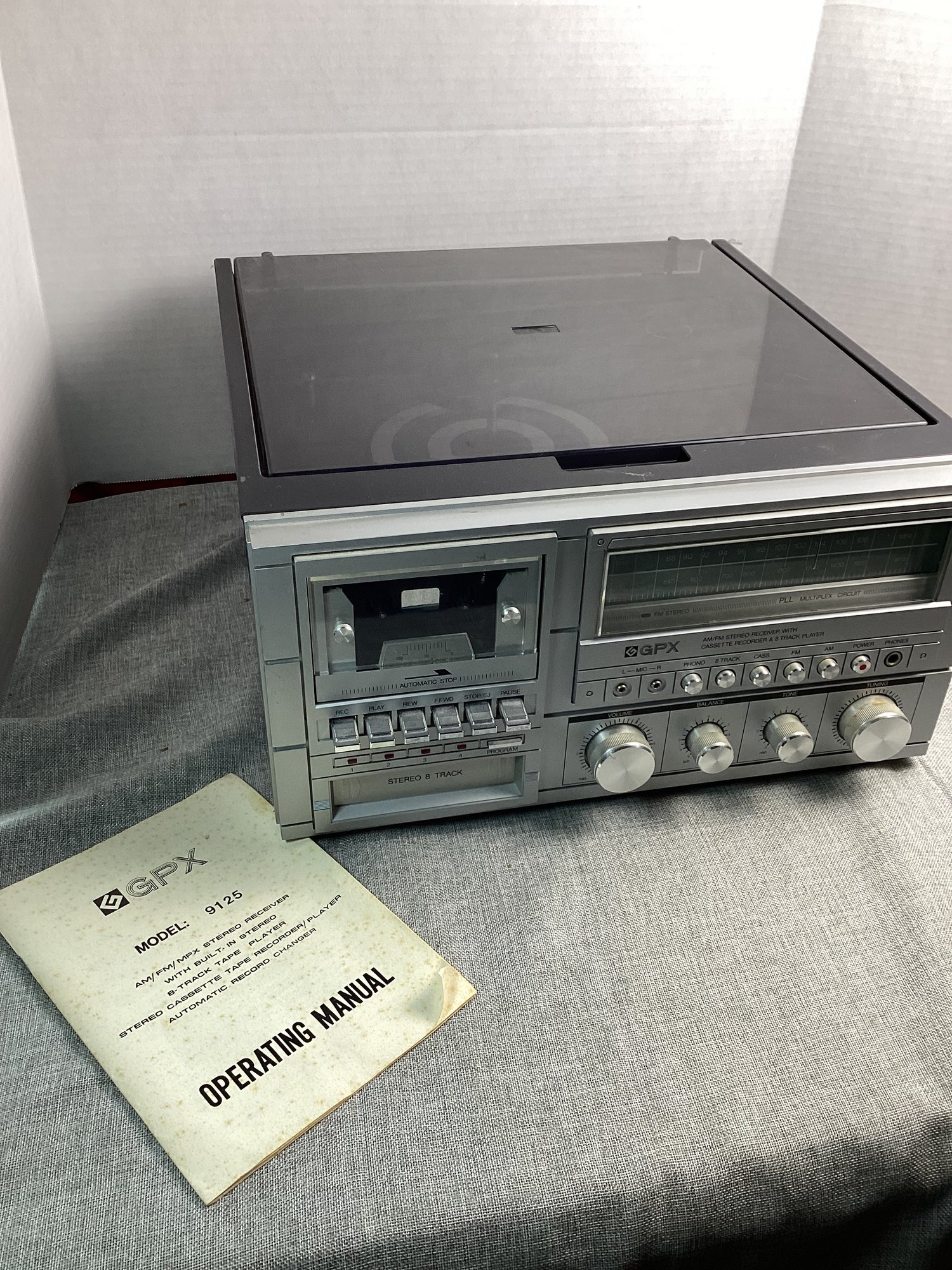 Vintage GPX Stereo Receiver, AM/FM, Phonograph, Cassette And 8-track ...