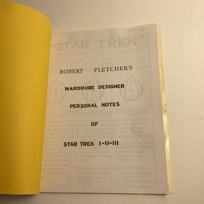 Vintage Private Publication, STAR TREK, Divisions Rank Insignia, Robert ...