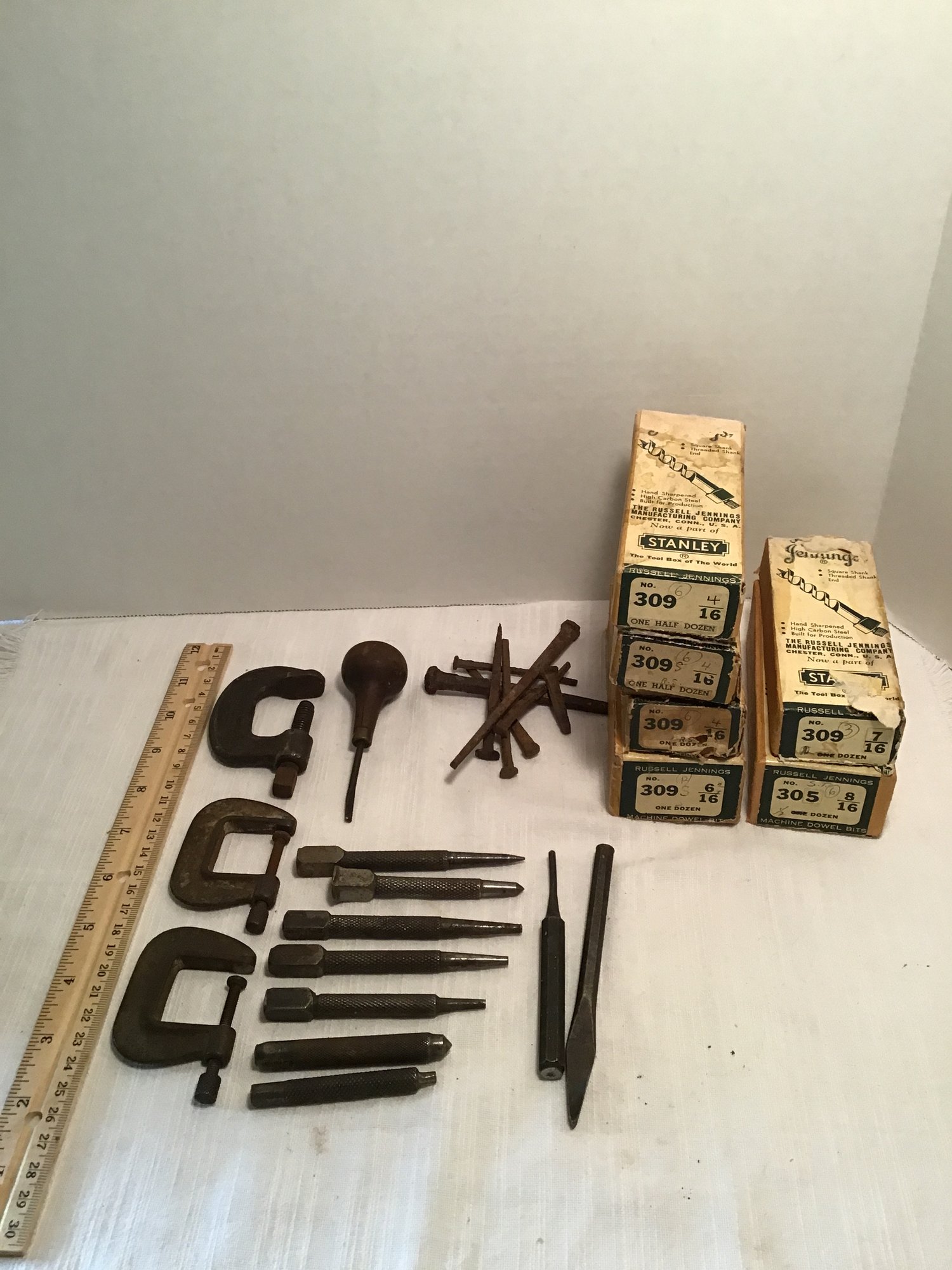 Vintage Tool Lot, Machinist, Russell Jennings Machine Dowel Bits #1810 ...