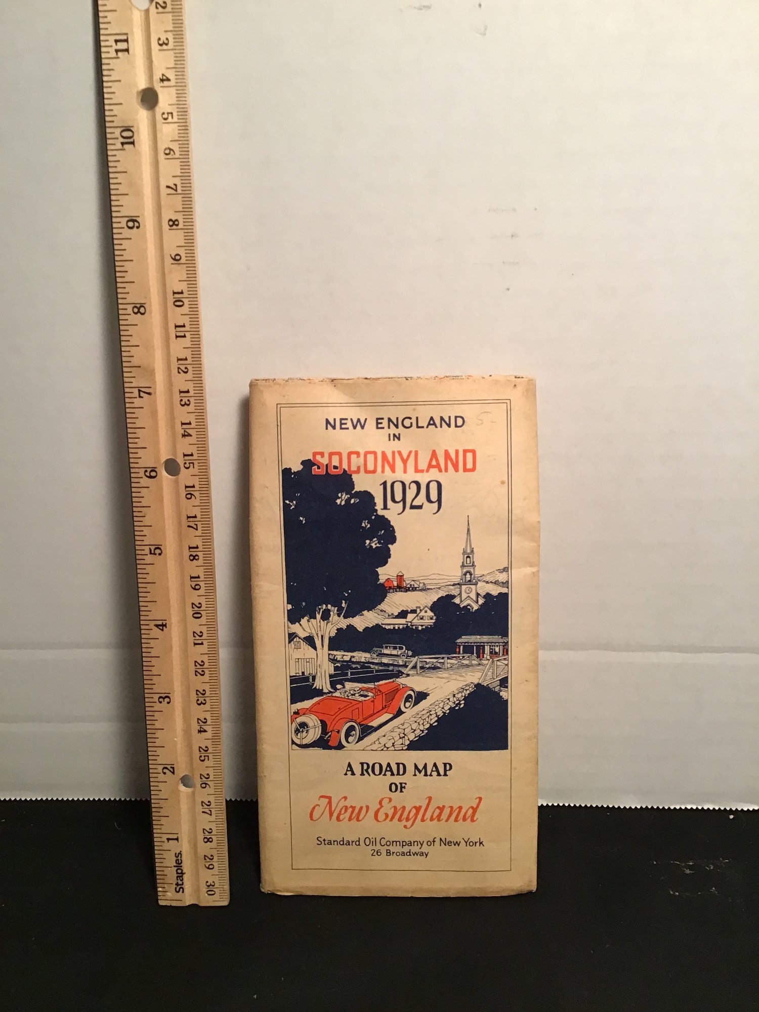 1929 Standard Oil Road Map Of New England, Fold Out, Good Cond. #2402 ...