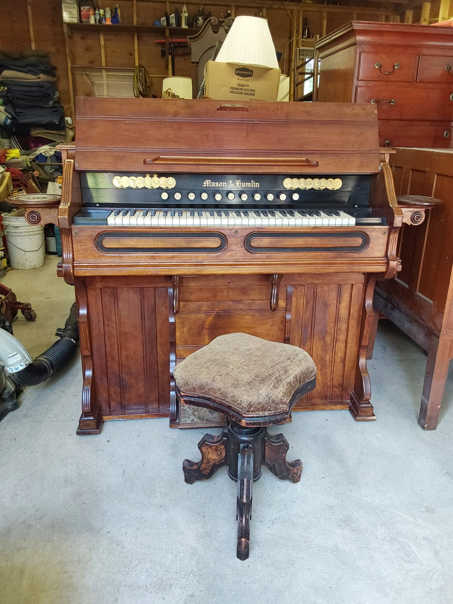 Antique Mason & Hamlin Pump Organ #7351 | Auctionninja.com