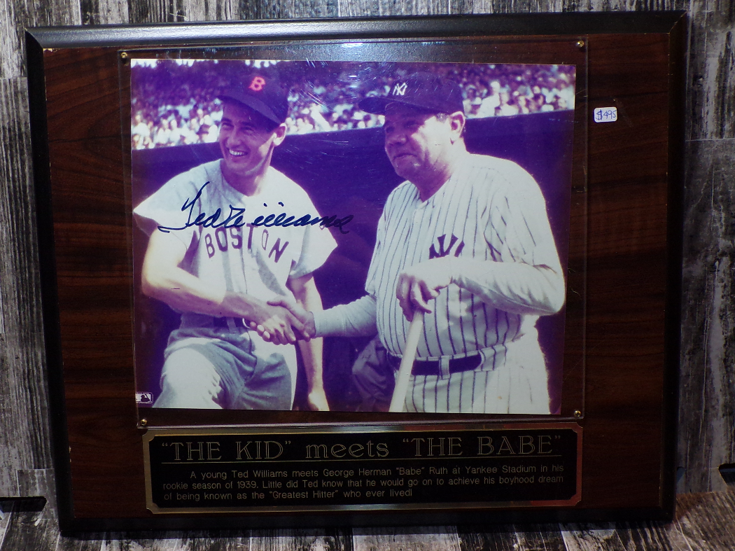 Beautiful Picture (Ted Williams & Babe Ruth) Mounted On Plaque ...