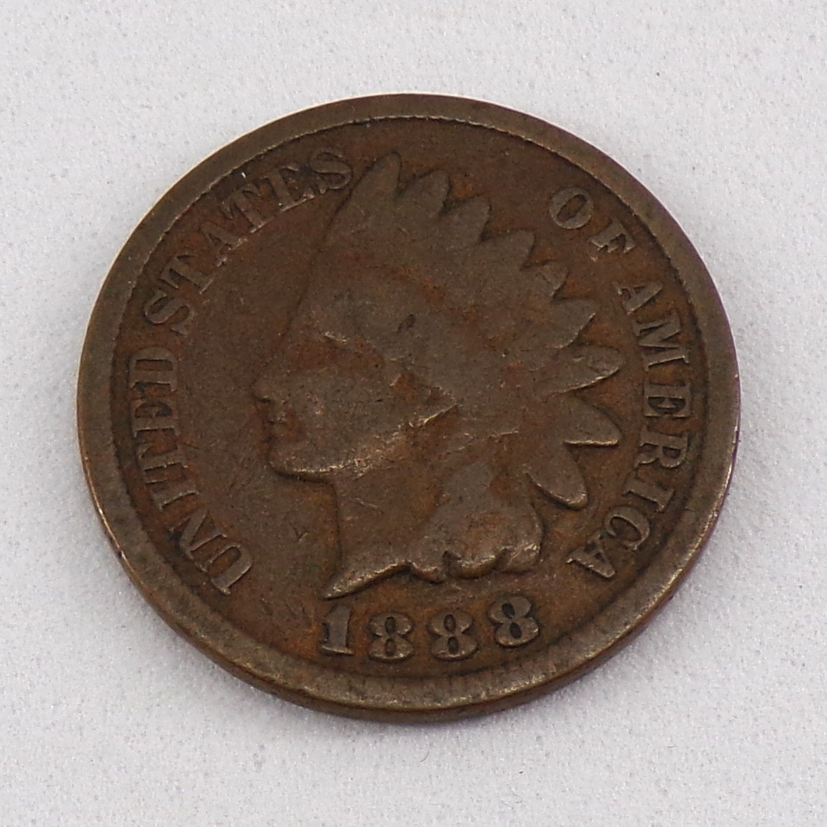 ERROR (Struck Thru Reverse) 1888 Indian Head Cent #9239 | Auctionninja.com