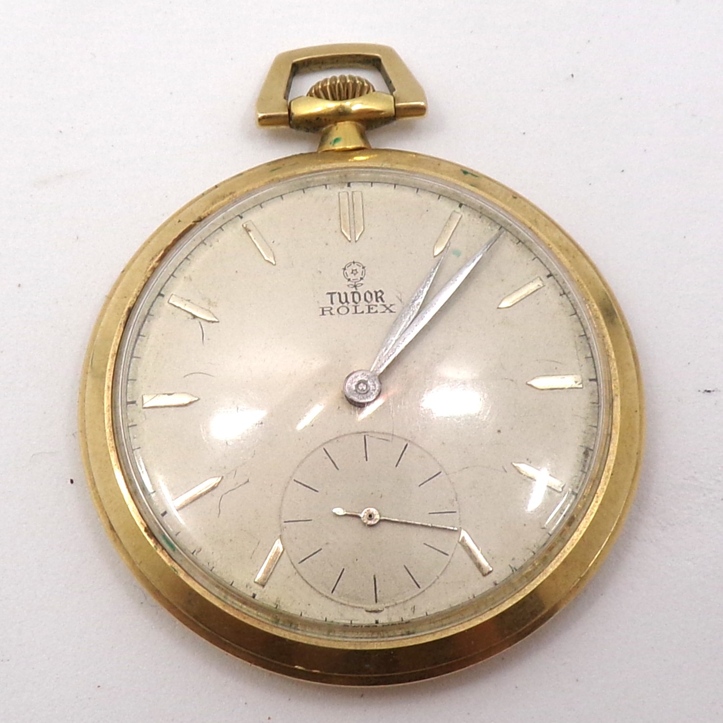Beautiful Vintage 14K Gold Tudor-Rolex Pocket Watch, Back Engraved ...