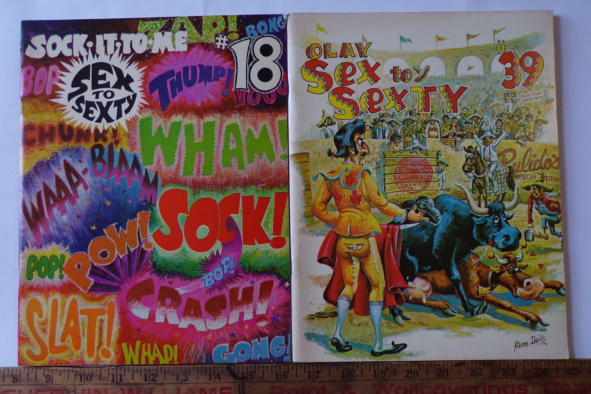 2 Adult Like New Vintage Comic Magazines Sex To Sexty 1970 Sock It To