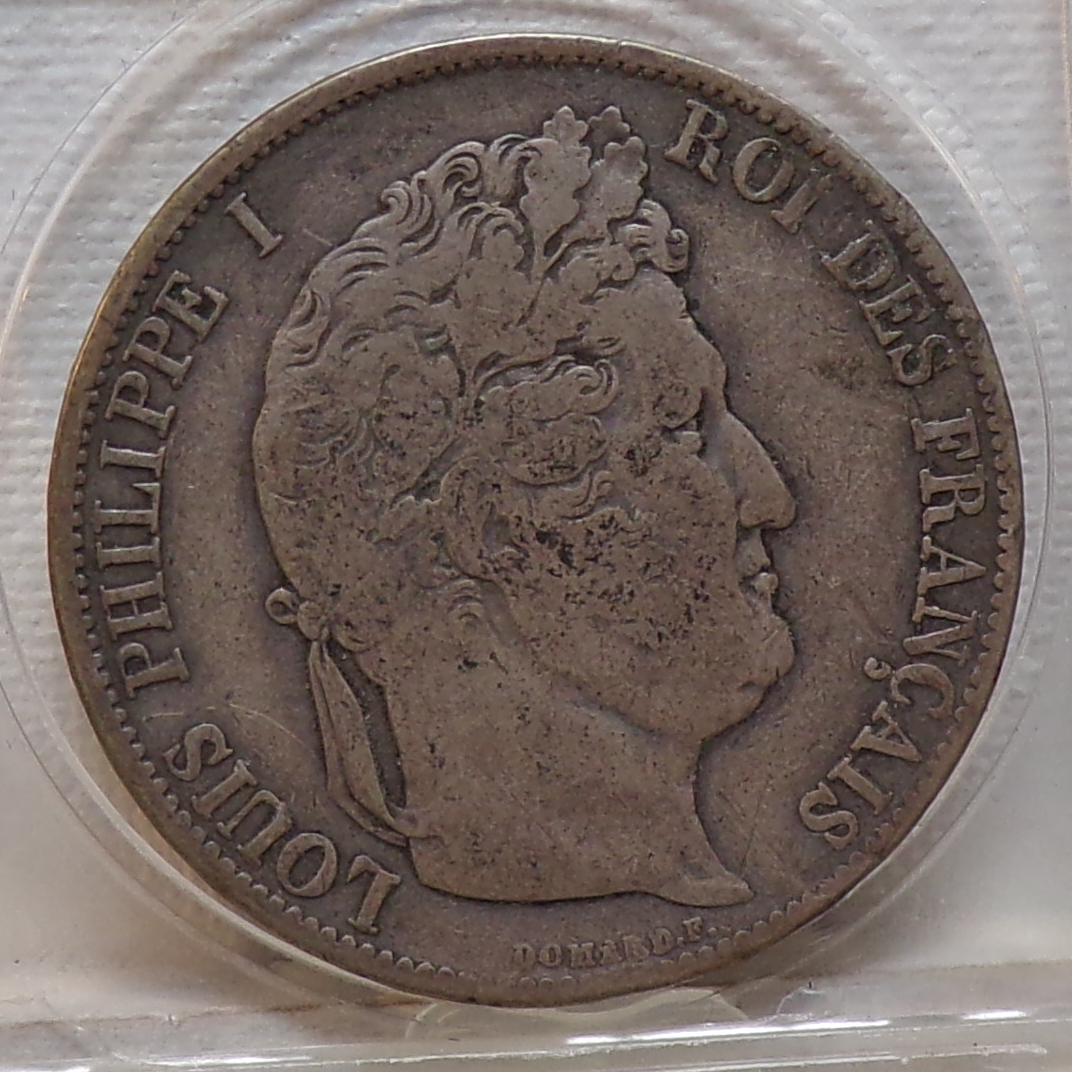 France 1844 Silver 5 Francs "Lousi-Philipi Bordeaux #7330 ...