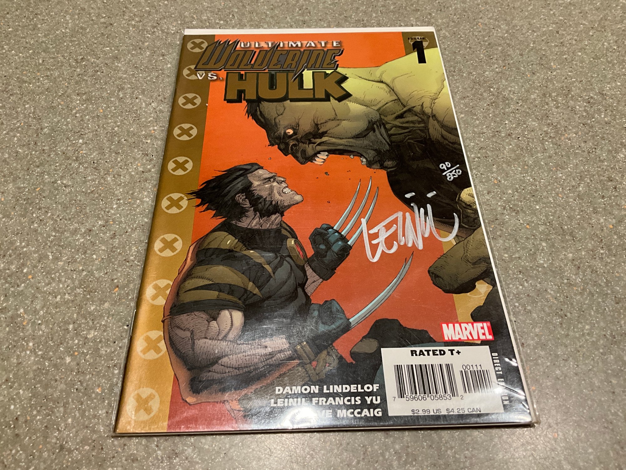 Marvel Ultimate Wolverine Vs. Hulk Comic Book Issue 1 Signed By Leinil ...