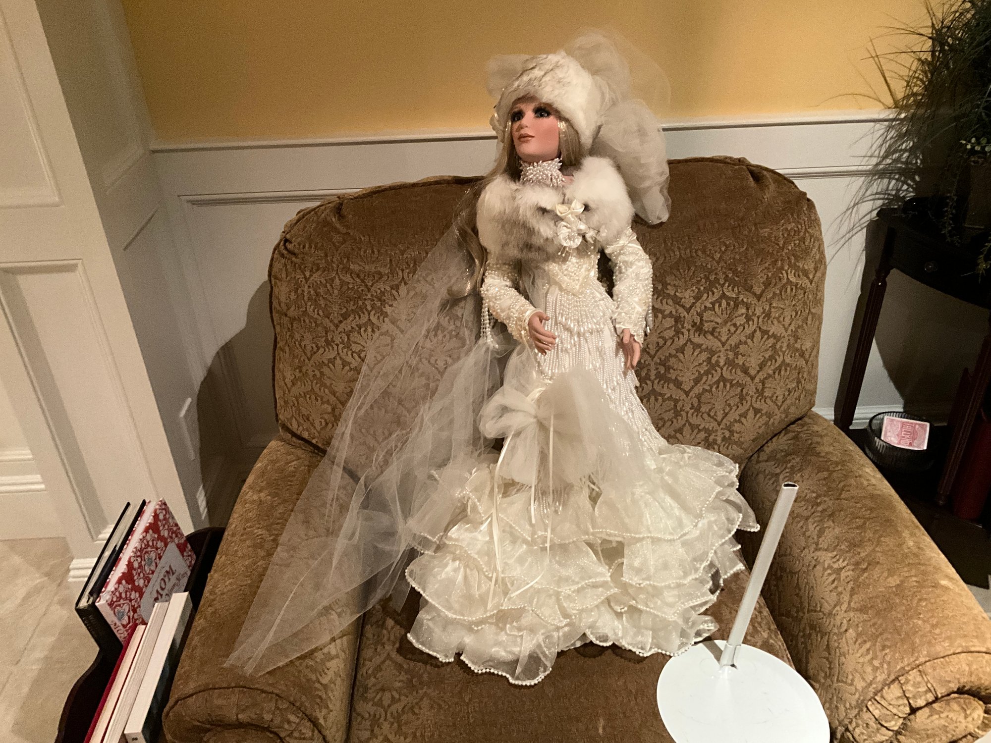 Rare Stunning Porcelain Collectible Winter Bride 30 Inch Doll In ...