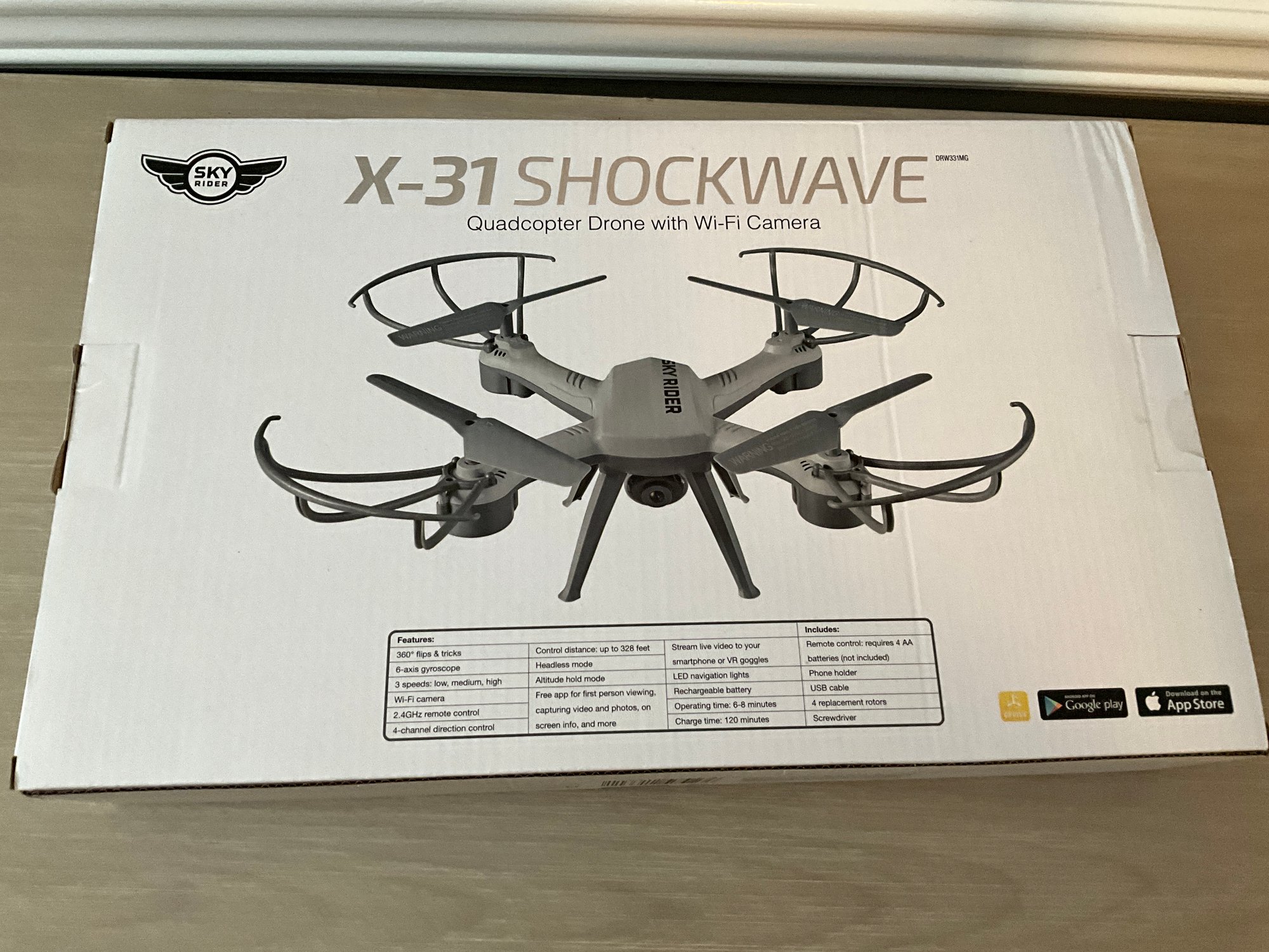 SKY RIDER X-31 SHOCKWAVE QUADCOPTER DRONE WITH WI-FI CAMERA New In Box ...