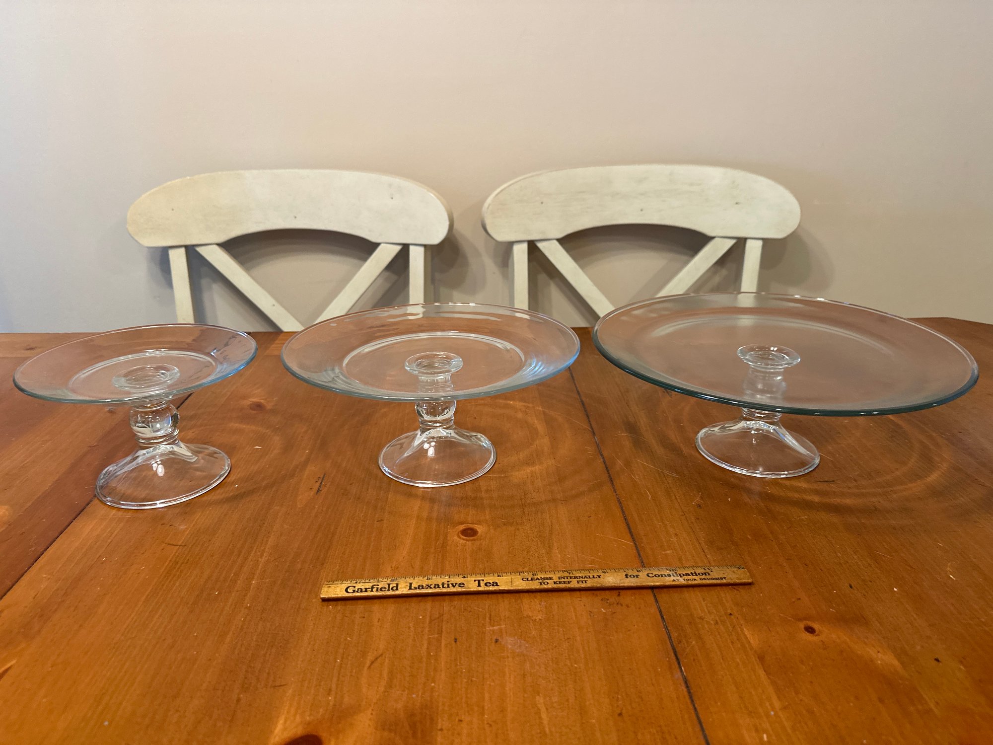 Libbey Selene 3-Tier Glass Footed Server Set Excellent #31286 ...