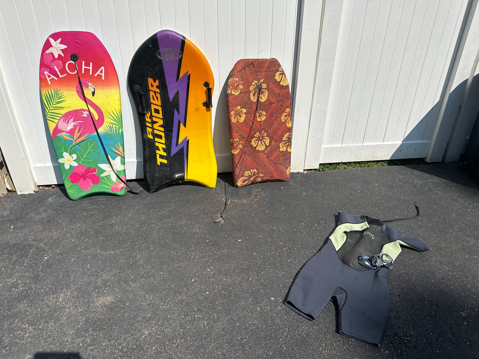 Ladladies Size 10 Wetsuit Plus Goggles, Two Boogie Boards, One Snow ...