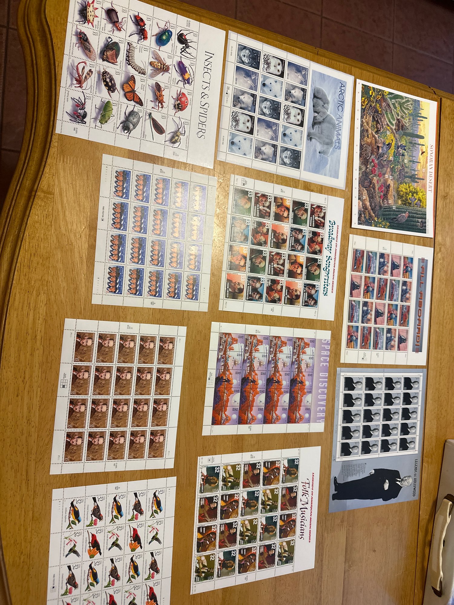 Lot Of 11 Sheets Of Commemorative US Postal Stamps From 1998 And 1999 ...