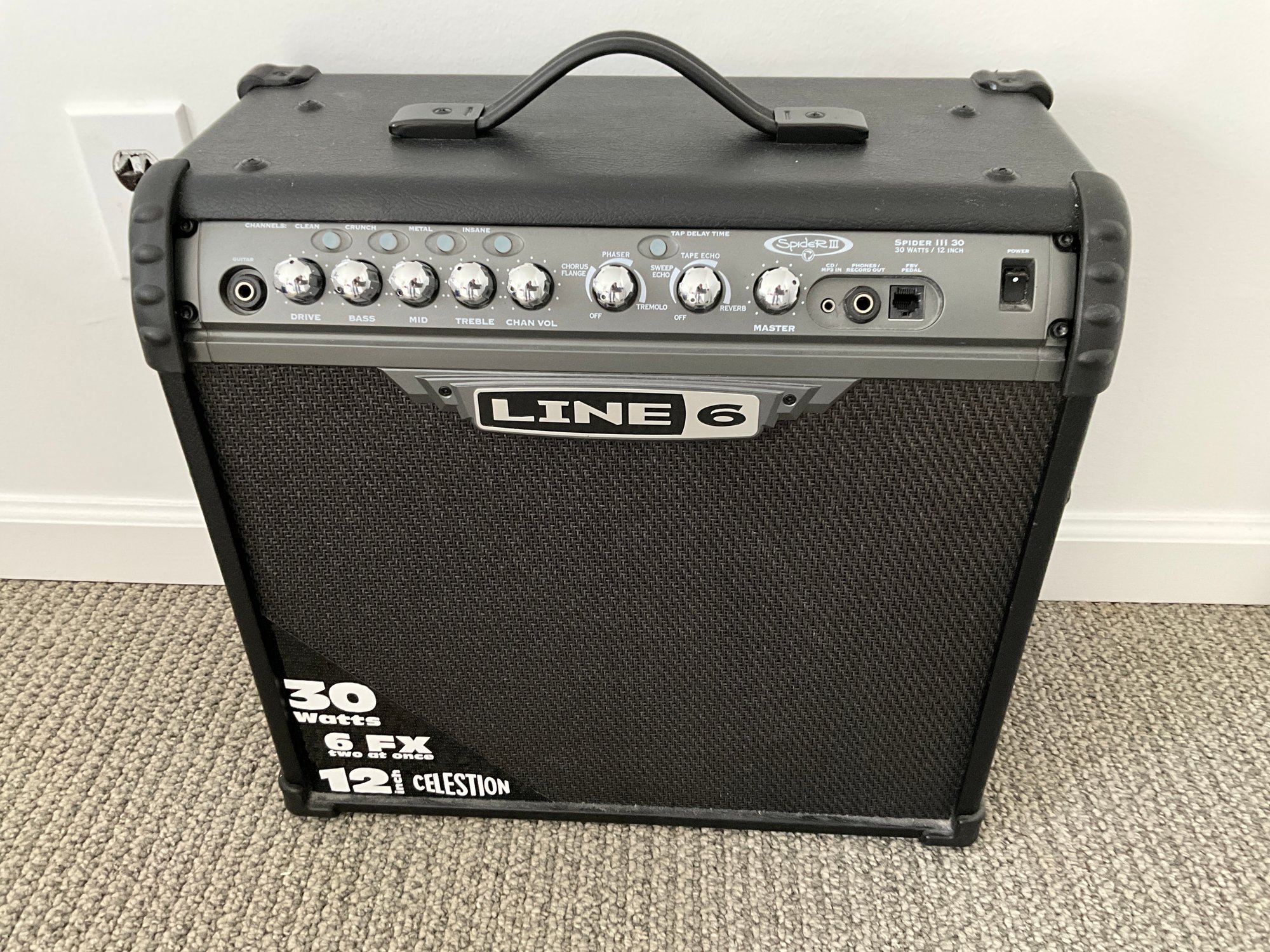 Line 6 Spider III 30 30-Watt 1x12" Digital Modeling Guitar Practice Amp ...
