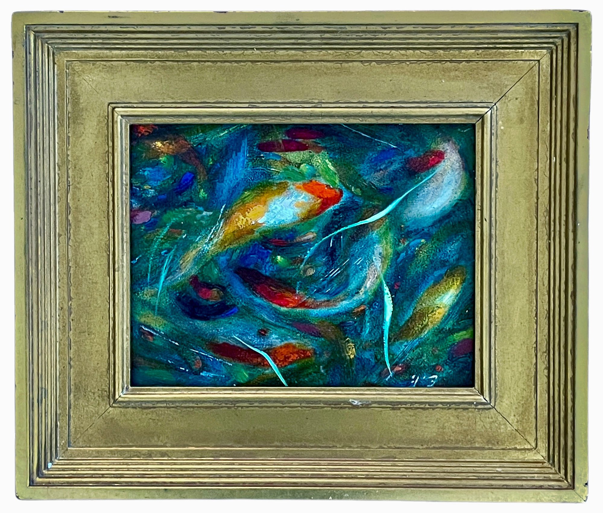Ravishing Original Signed Koi Fish Painting By Edwin "Eddie" Friedman ...